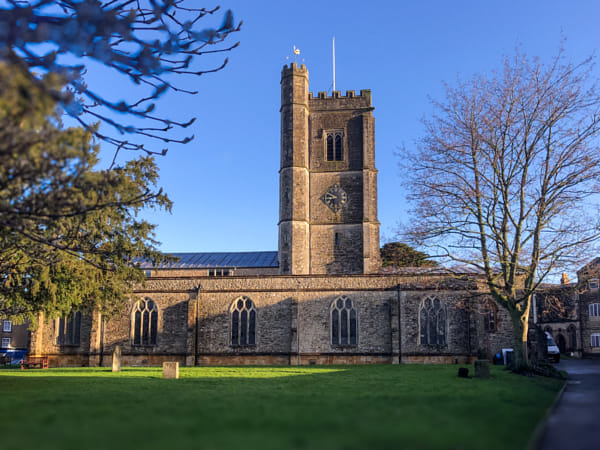 "Axminster Church, With A Cloudless Sky As A Backdrop. by Christopher ...