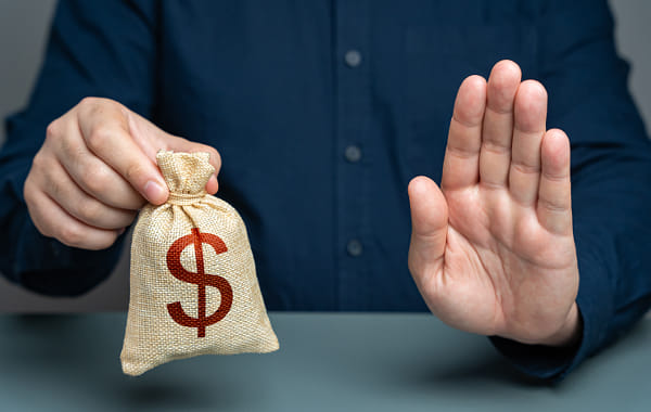 The man refuses the deal. Refusal to issue money, a loan or a mortgage ...