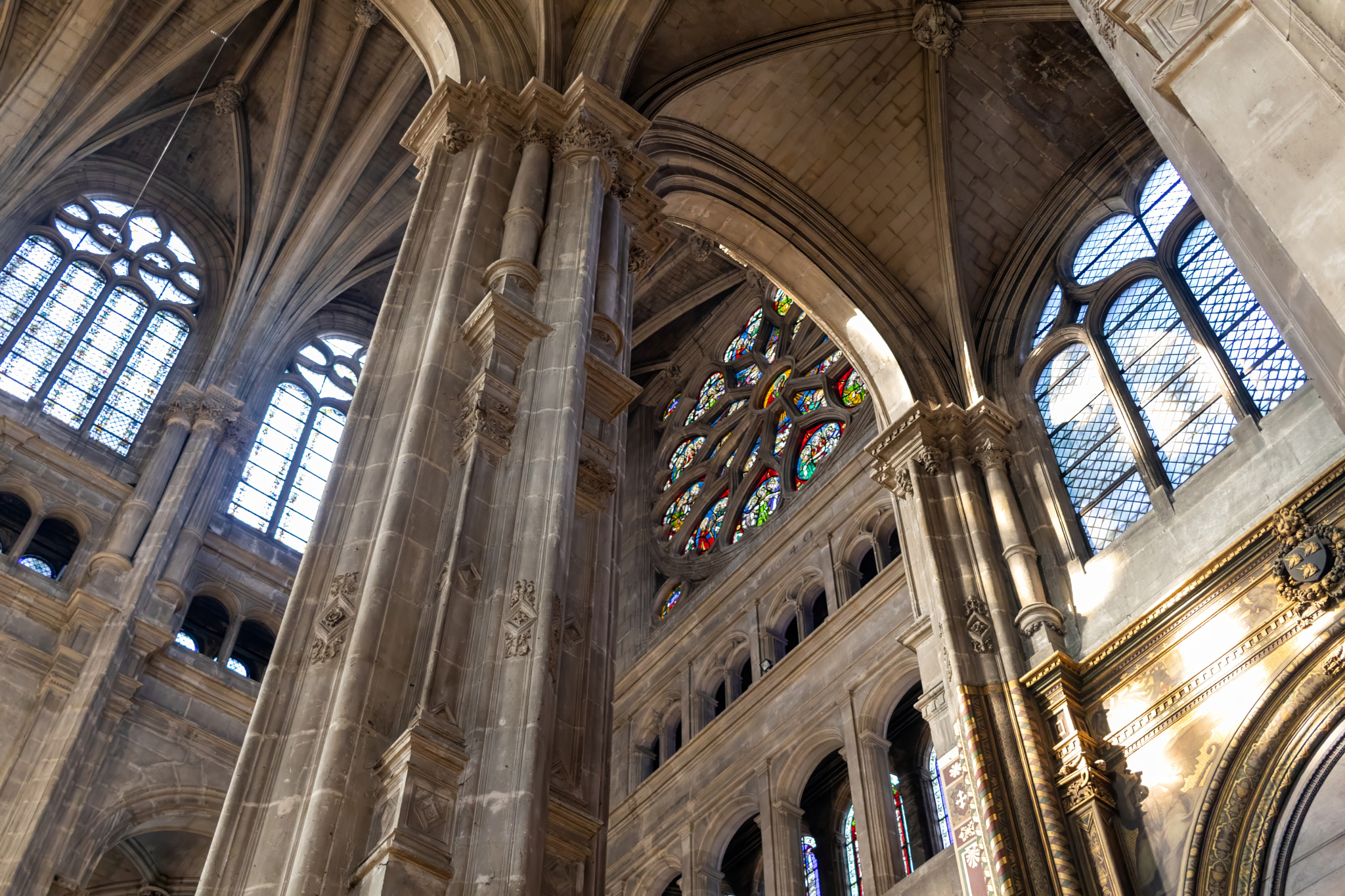Gothic Cathedral Interior with Stained Glass Windows | city photo by ...
