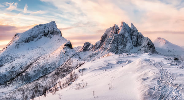 Snowy mountain peak on Segla Mount by Thanayu Jongwattanasilkul | 500px