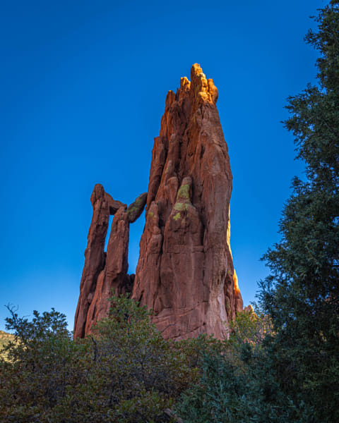 Low angle view of rock formation against clear blue sky by Hal Chen | 500px
