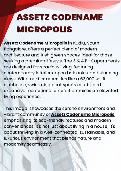 Assetz Codename Micropolis – Visualizing Modern Living in Kudlu, South ...
