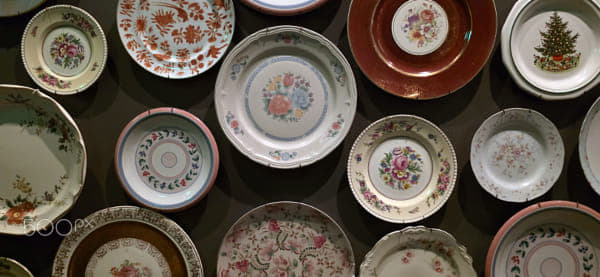 Decorative Vintage Plates Displayed on a Wall | still life photo by ...