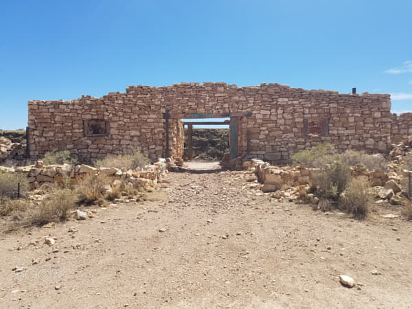 Ruins of a Stone Building at the Ghost Town of Two Guns, Arizona. Route ...