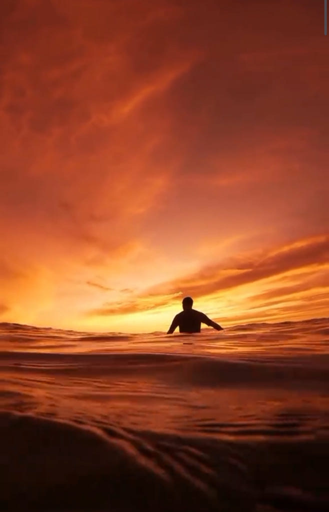 Surfer Awaits Wave Symbolizing Patience and Anticipation | sports photo ...
