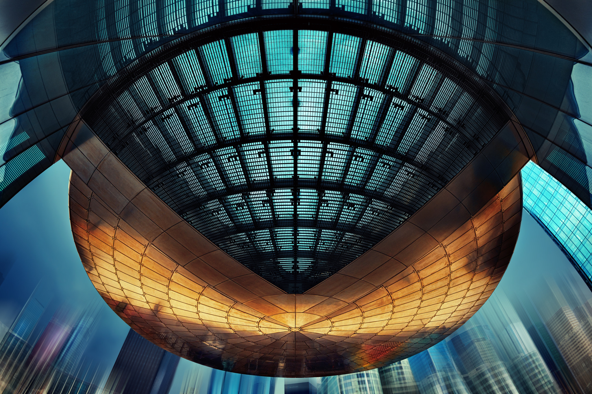 Abstract Architecture Reflects Light Creating a Sense of Modernity ...