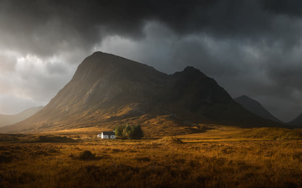 Dramatic Mountain Landscape Under Stormy Sky Portrays Majesty ...