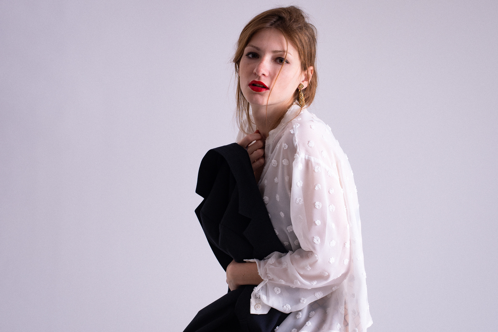 Woman with Bold Lip Color Portraying Confidence and Artistic Expression ...