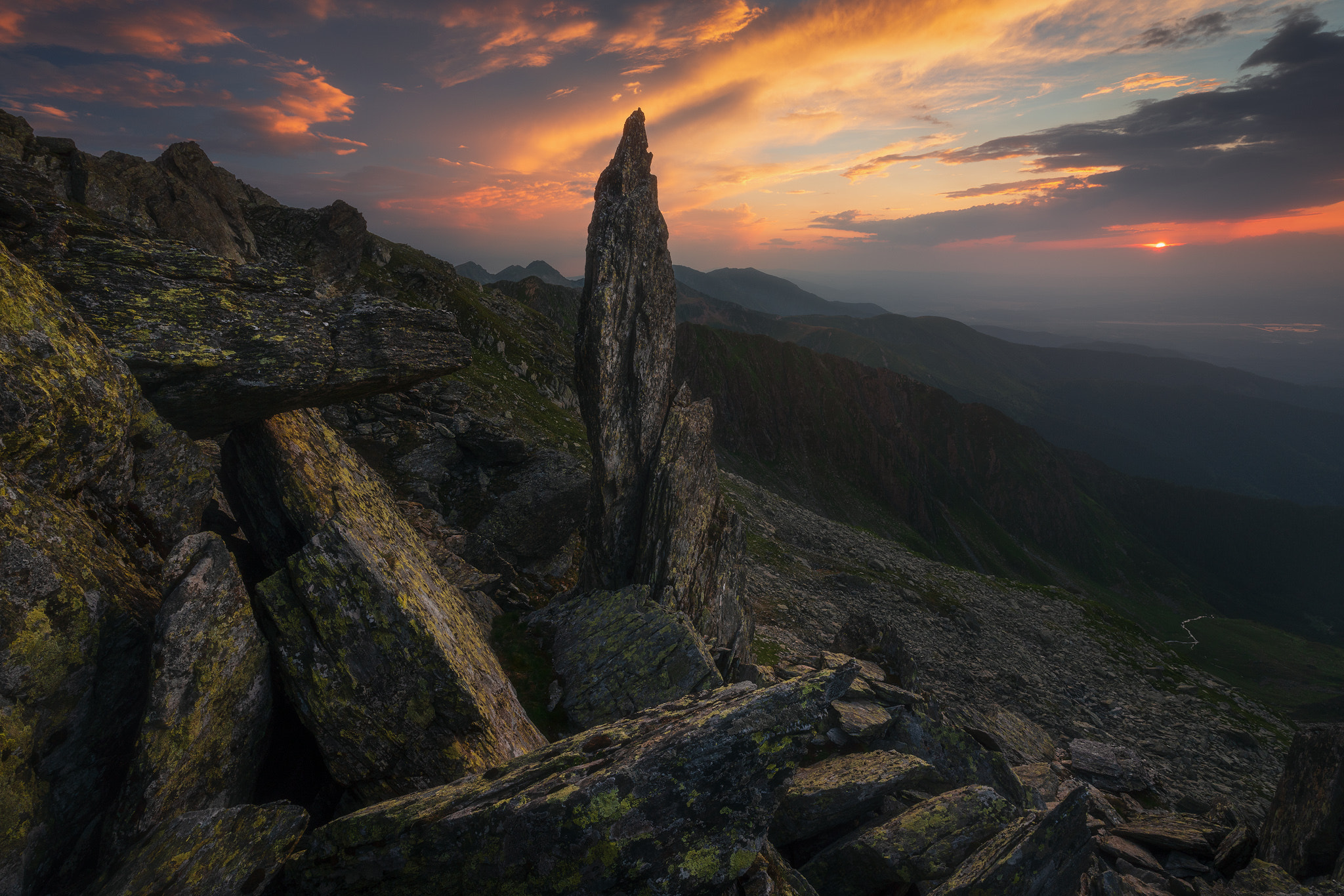 Dramatic Mountain Peak at Sunset Symbolizing Grandeur and Enduring ...
