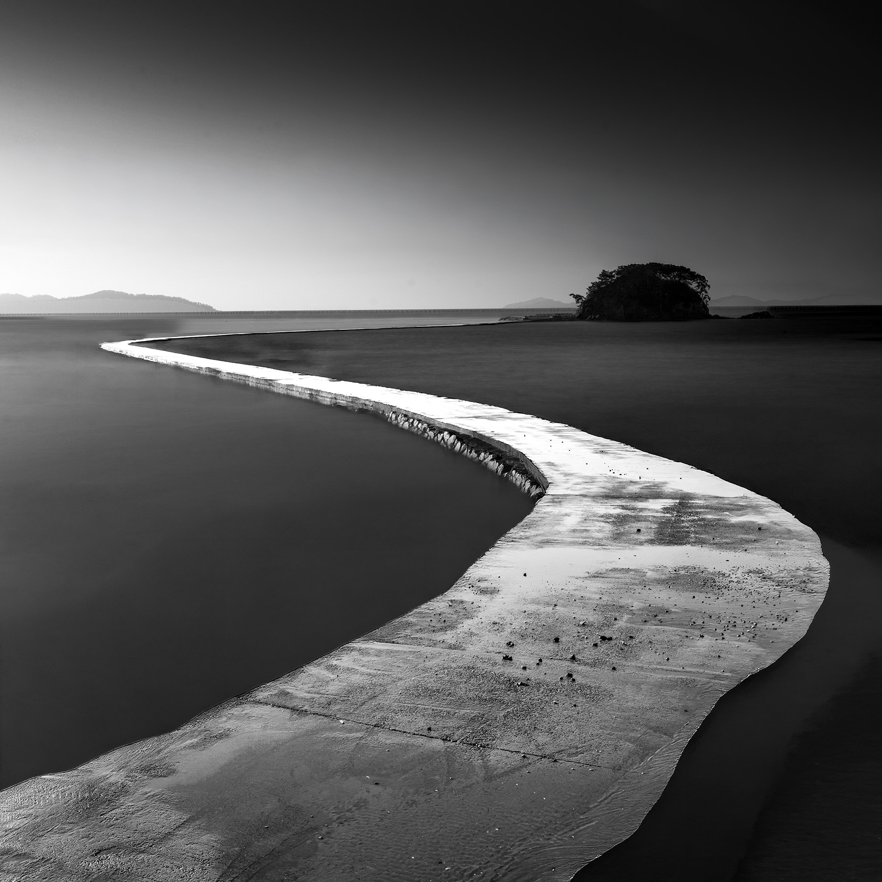 Winding Path Through Still Waters Symbolizing Journey and Solitary ...