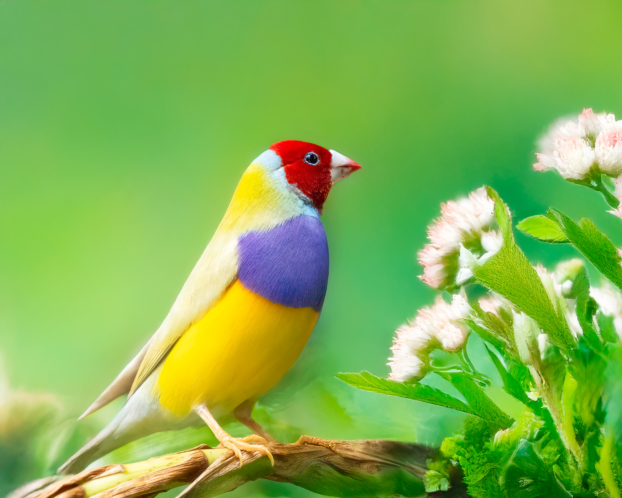 Vibrant Finch Perched on Branch Symbolizing Nature's Delicate Beauty ...