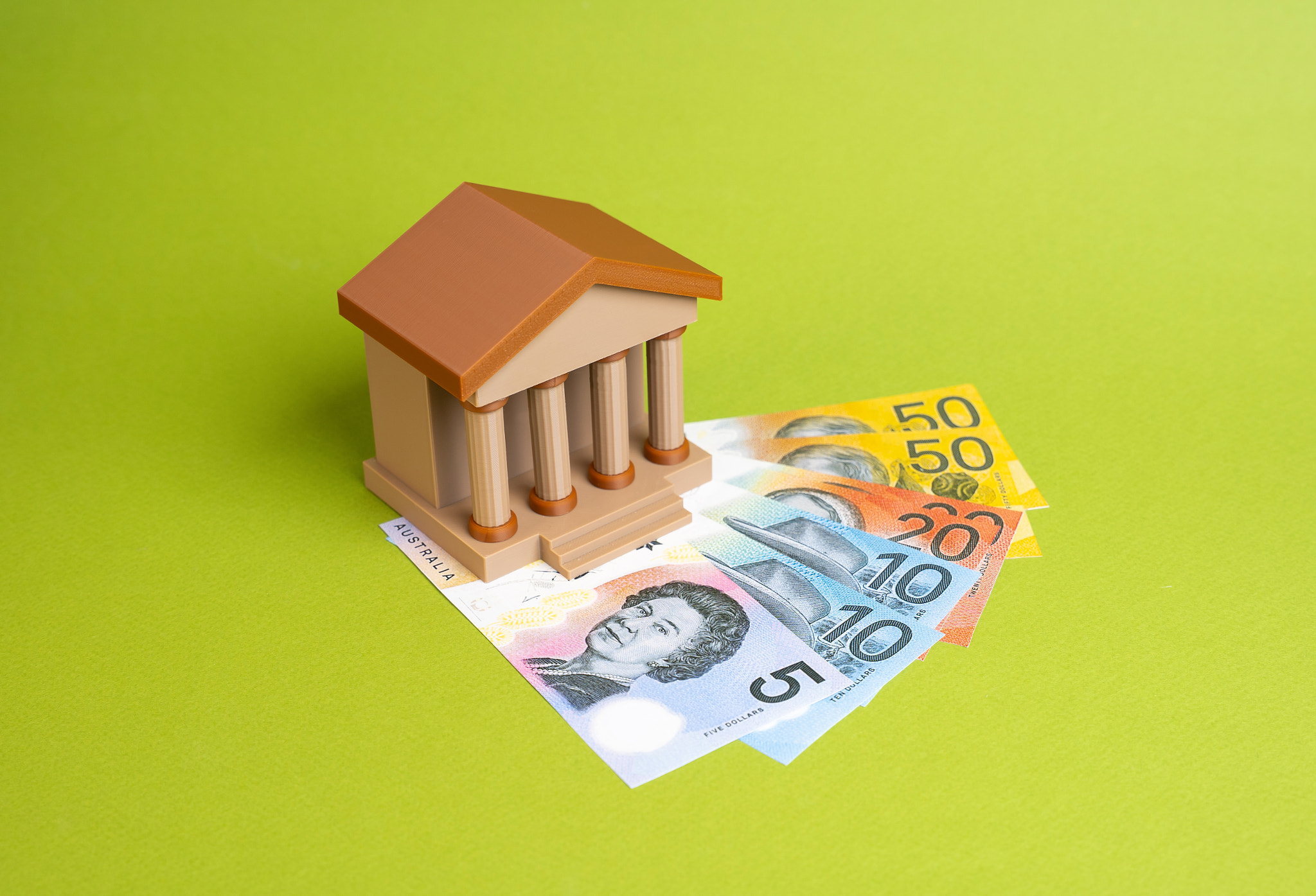 Bank Building and Currency Representing Financial Institutions | still ...