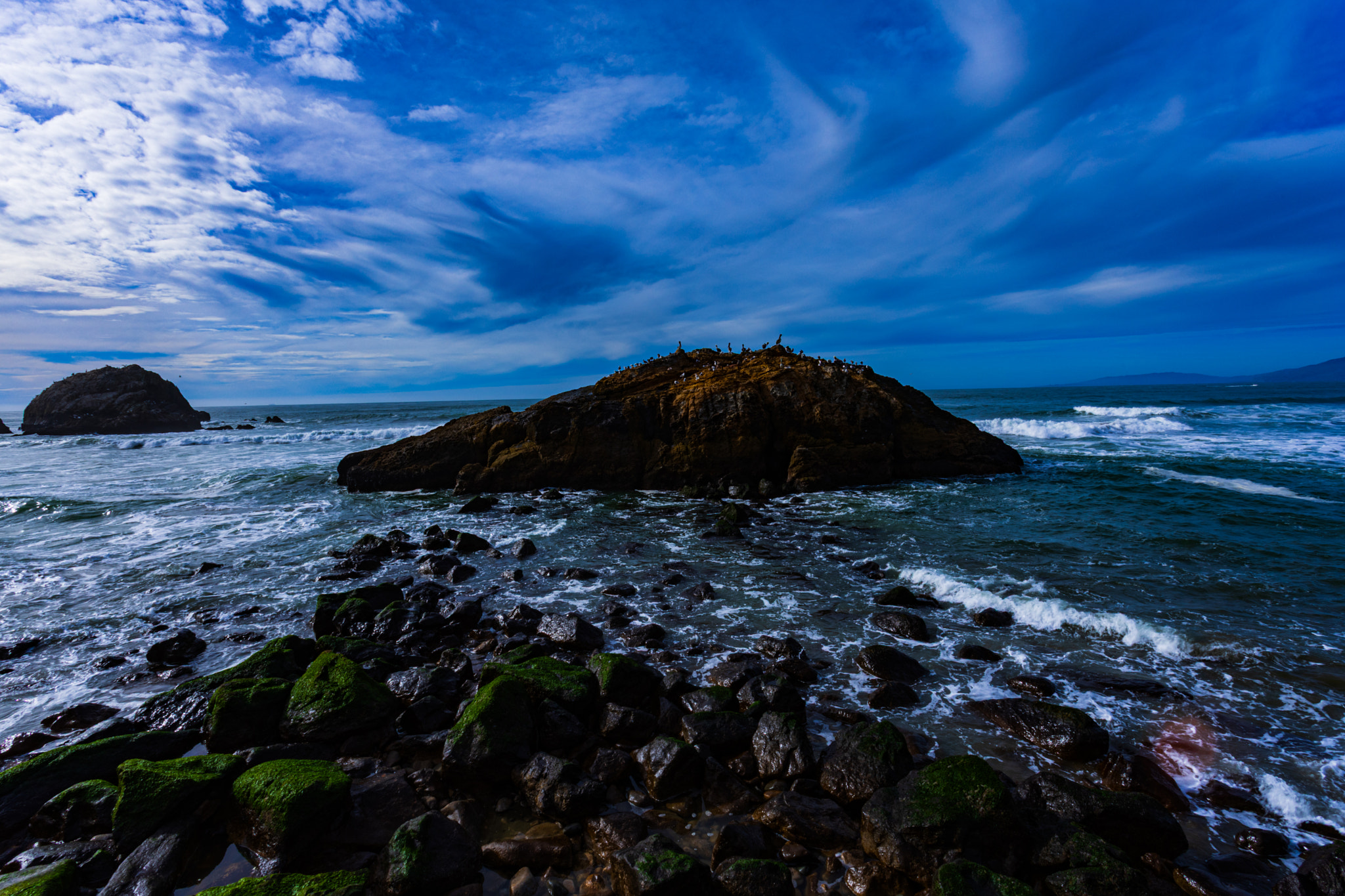 Dramatic Seascape with Rocky Island Evoking Resilience and Power ...