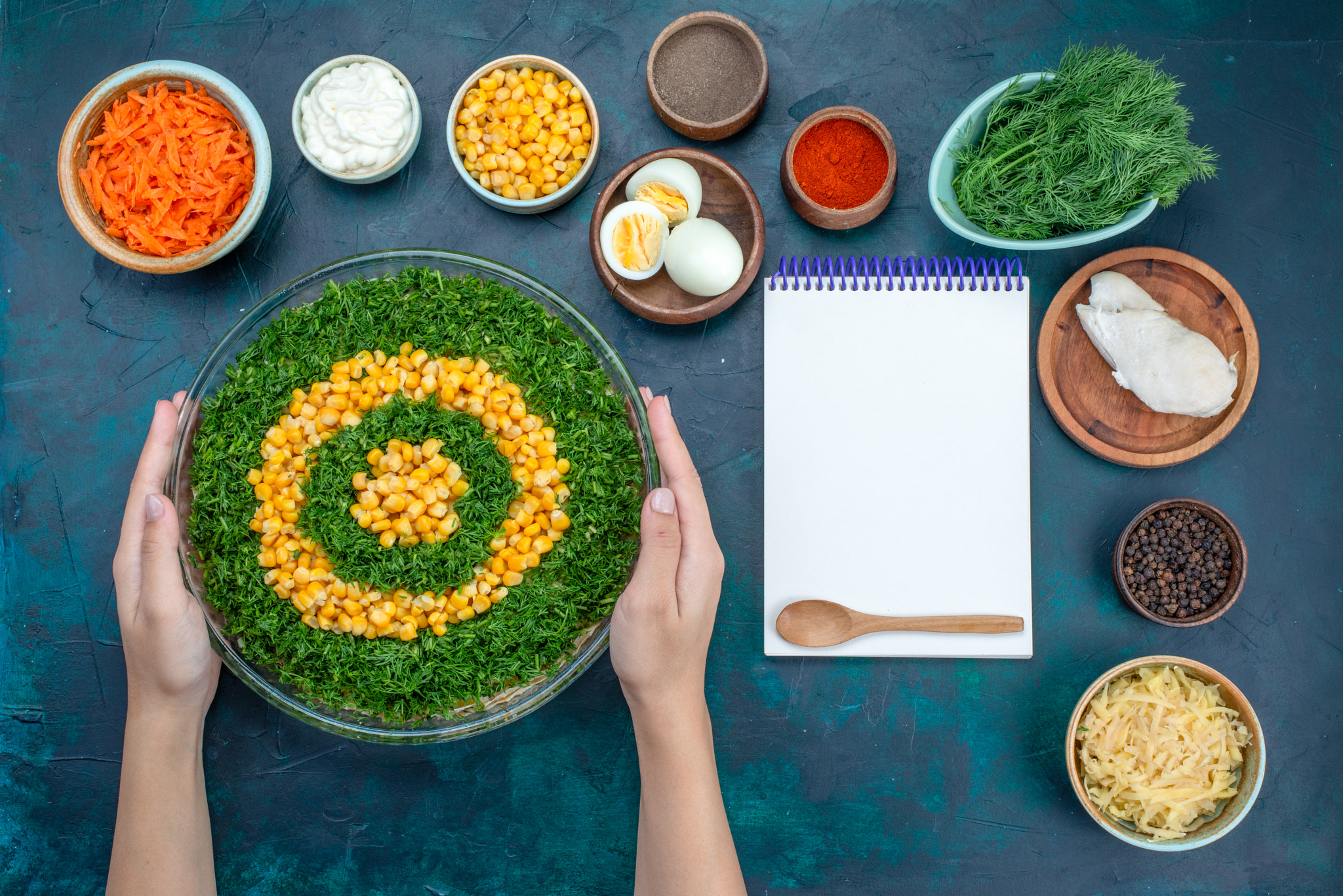 Artfully Arranged Salad Ingredients Celebrate Freshness and Wholesome ...