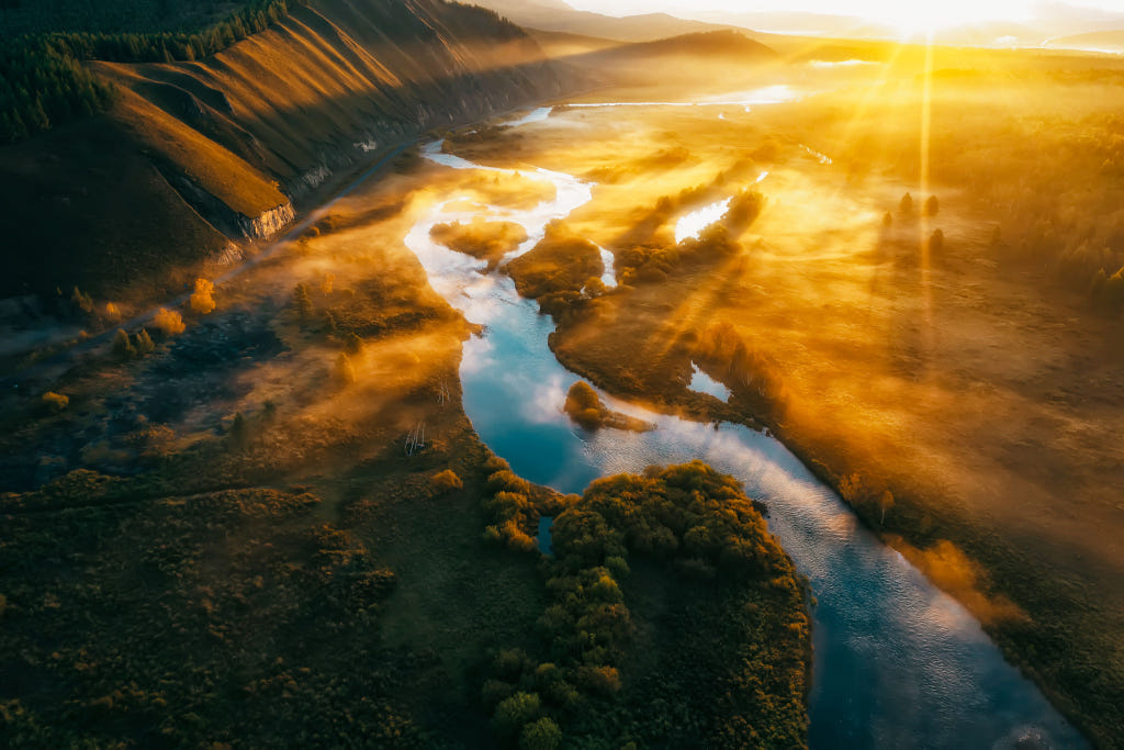 Canada, Yukon, Alaska Highway, Haines Junction, Sunset, Fall Colors, 加拿大, 育空, 阿拉斯加高速公路, 秋色 by ya ...