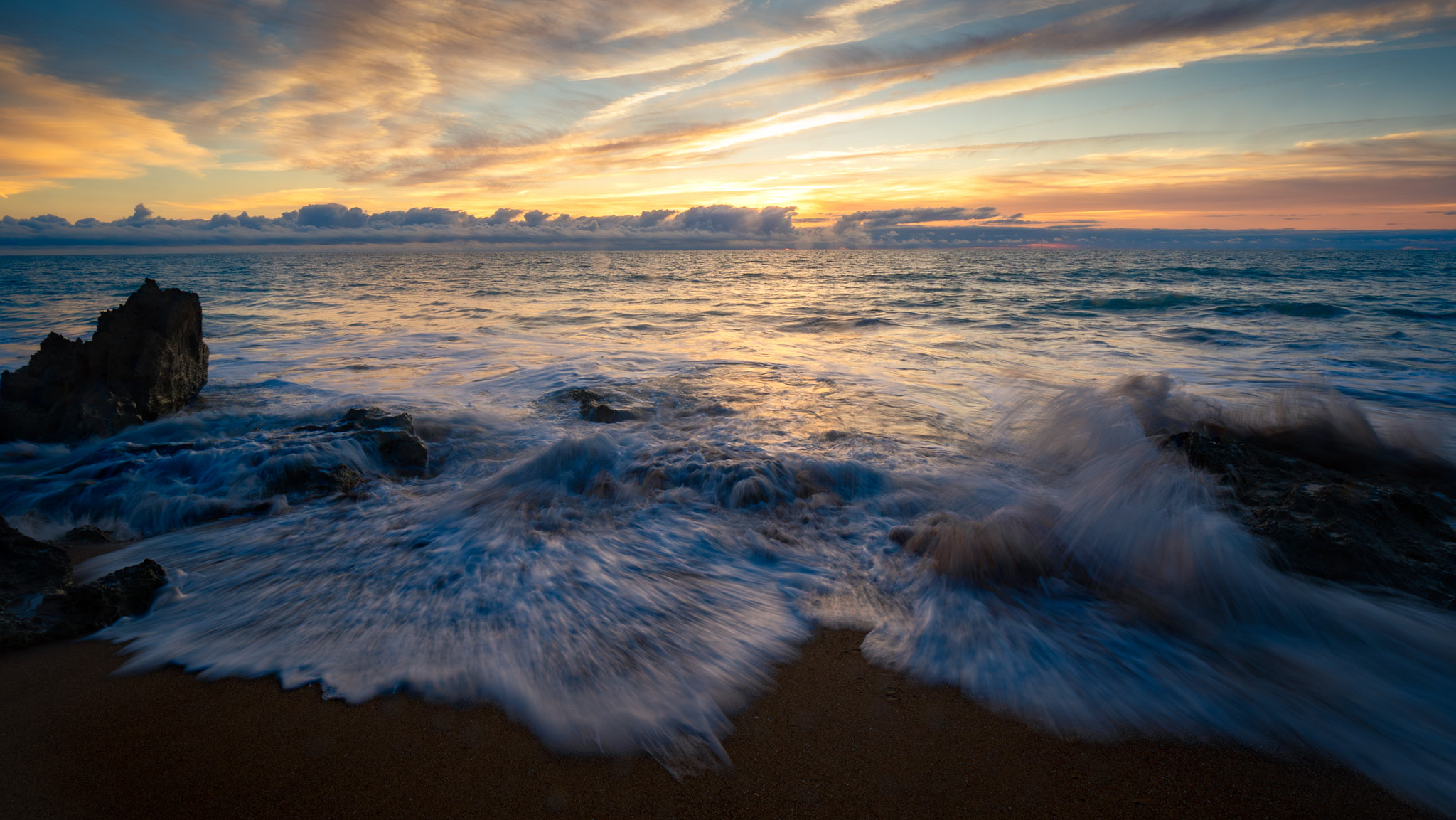 Ocean Waves Crashing at Sunset Symbolizing Power and Serenity ...
