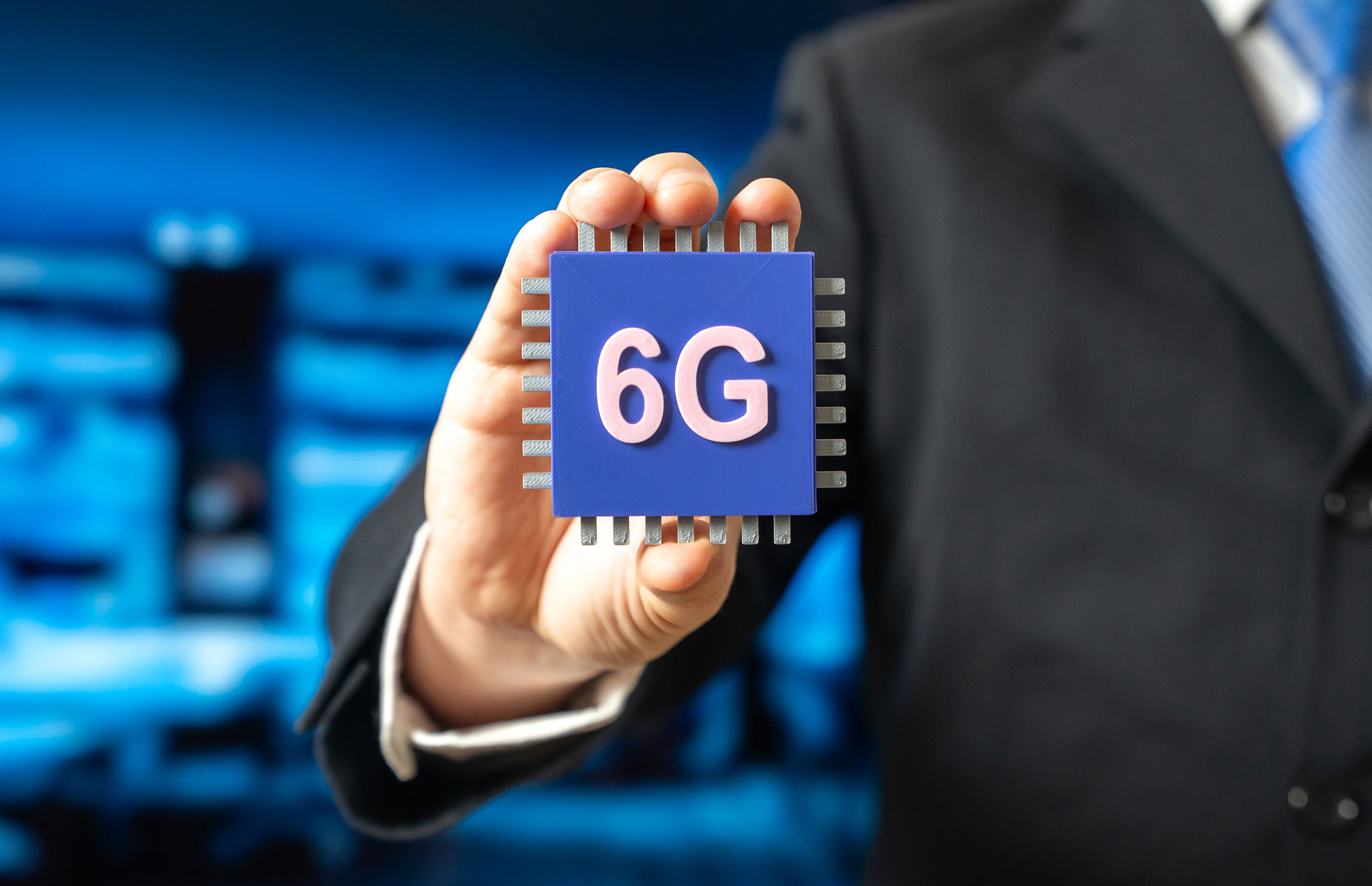 Hand Holding 6G Chip Representing Next Generation Connectivity ...