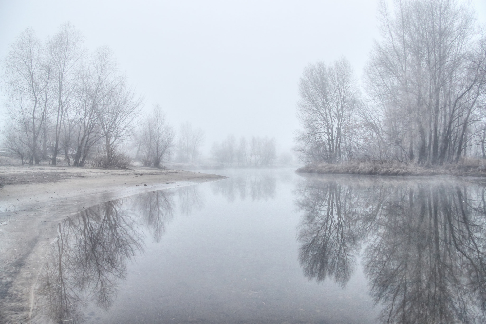 Misty River Evokes Solitude and Reflection | landscape photo by ...