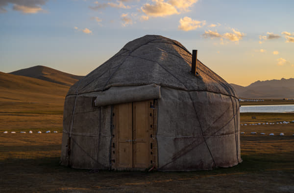 Ancient Yurt Stands Against Vast Horizon Symbolizing Resilience ...