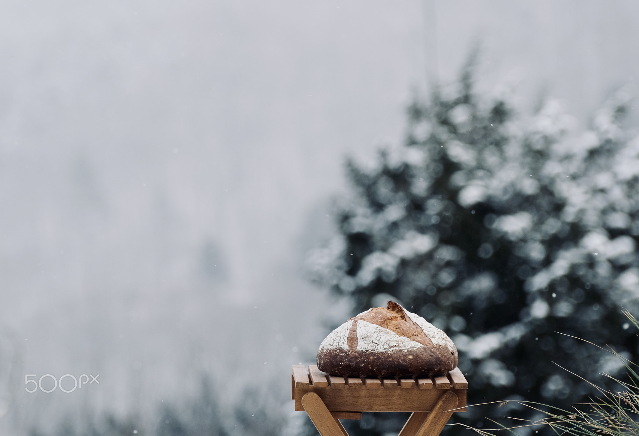 Winter Bread Offering in Snowy Landscape Symbolizing Hope and ...
