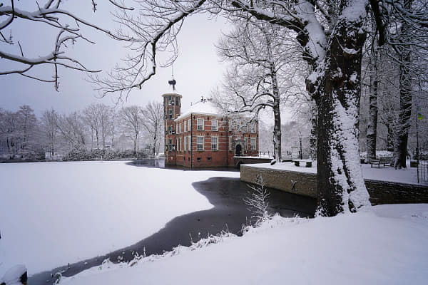 Snowy Castle Landscape Evoking History and Winter Charm | landscape ...