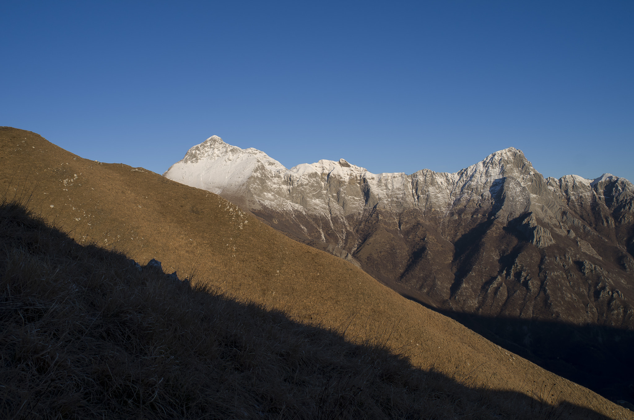 Mountain Landscape Under Clear Sky Radiating Grandeur and Natural ...
