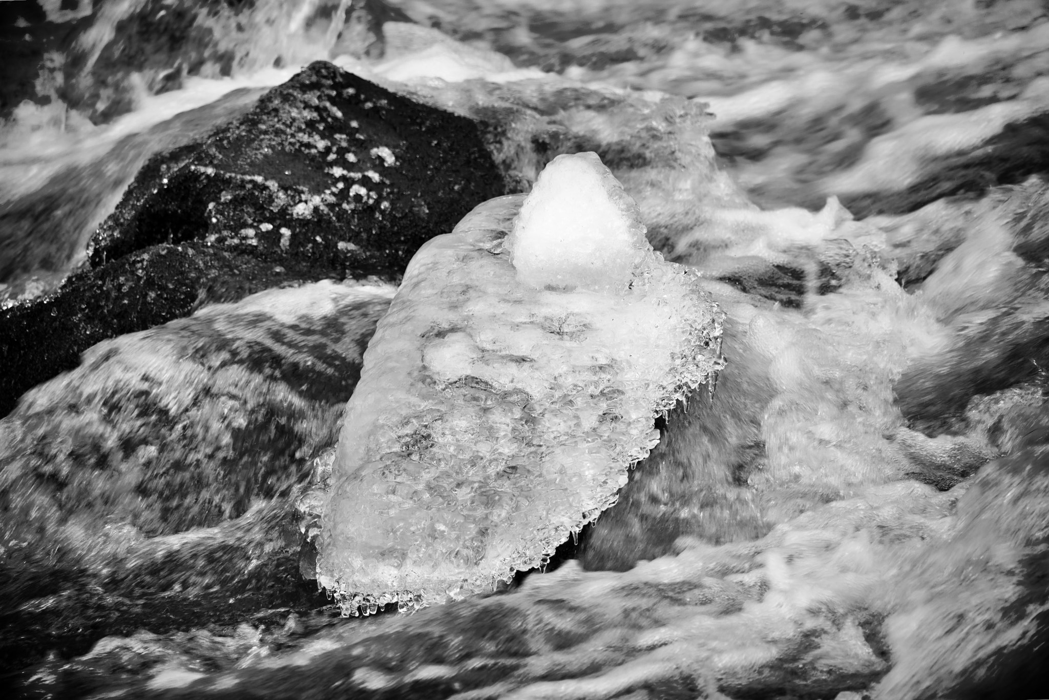 stone frozen in the middle of a waterfall by Jean-Christophe Rotat | 500px