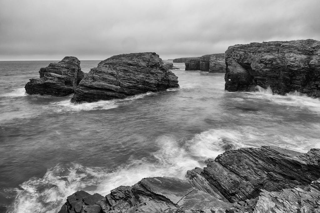 Dilapidated Pier Extending into Horizon Symbolizing Time and Solitude ...
