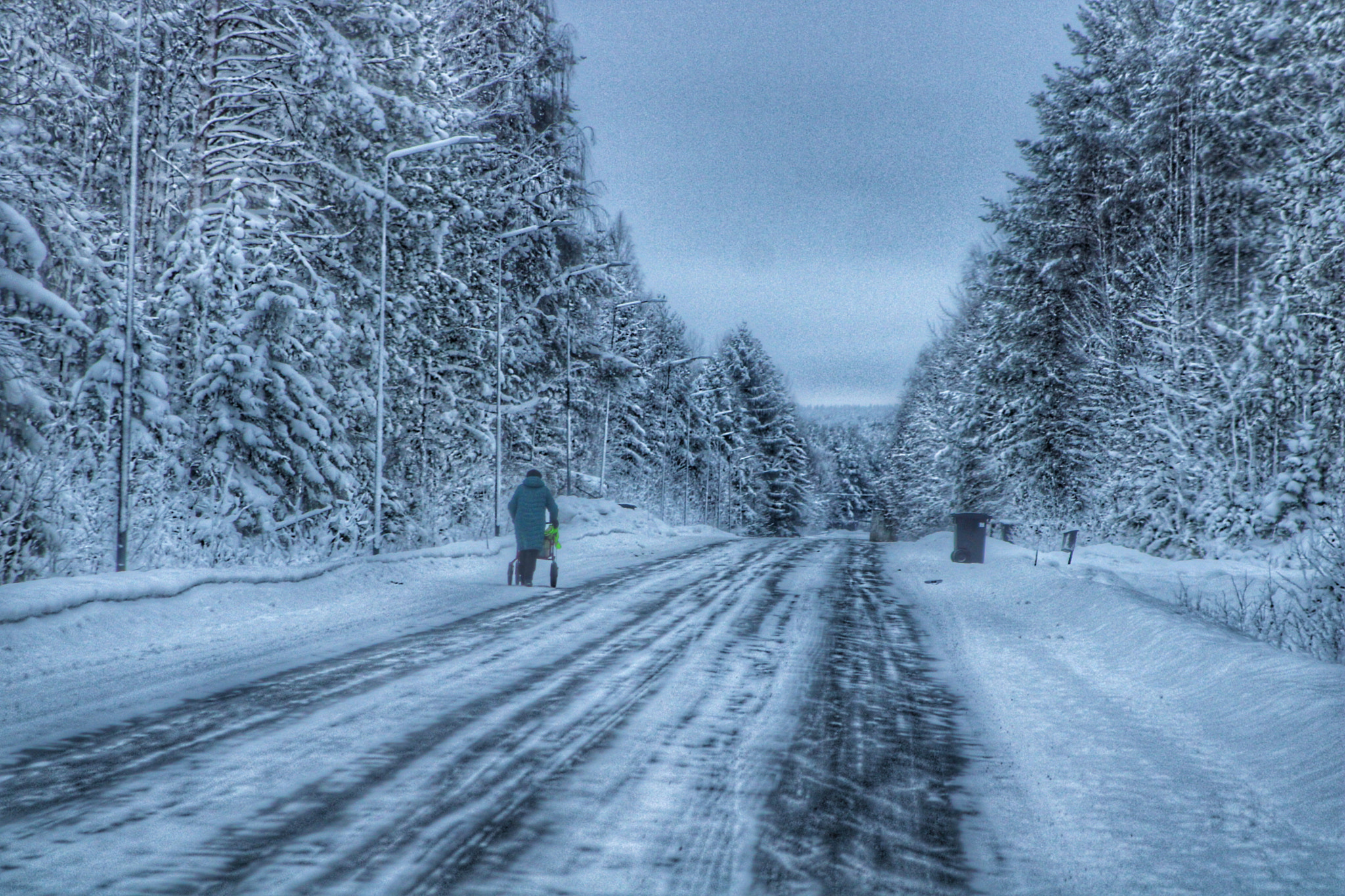 Walking on the road on a very cold winter day by Pelle Westberg | 500px