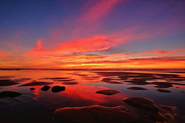Vibrant Sunset Over Water Reflecting Nature's Grandeur | landscape ...