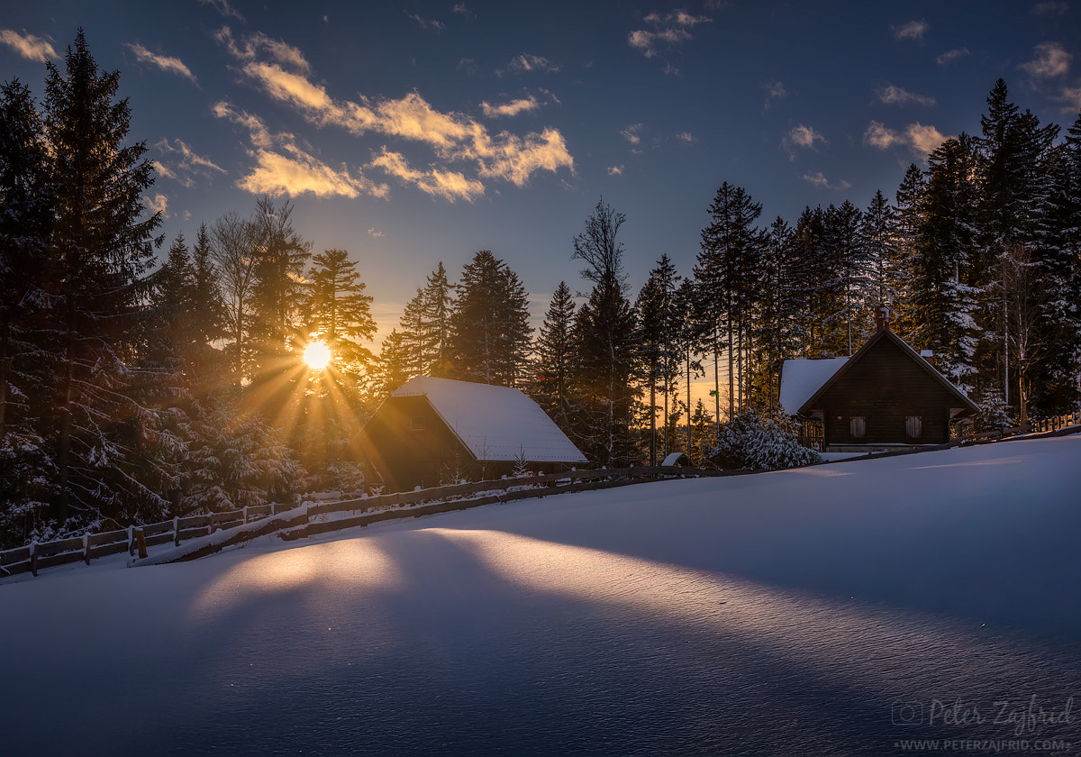 Winter Sunset Over Snowy Landscape Inspiring Warmth and Tranquility ...