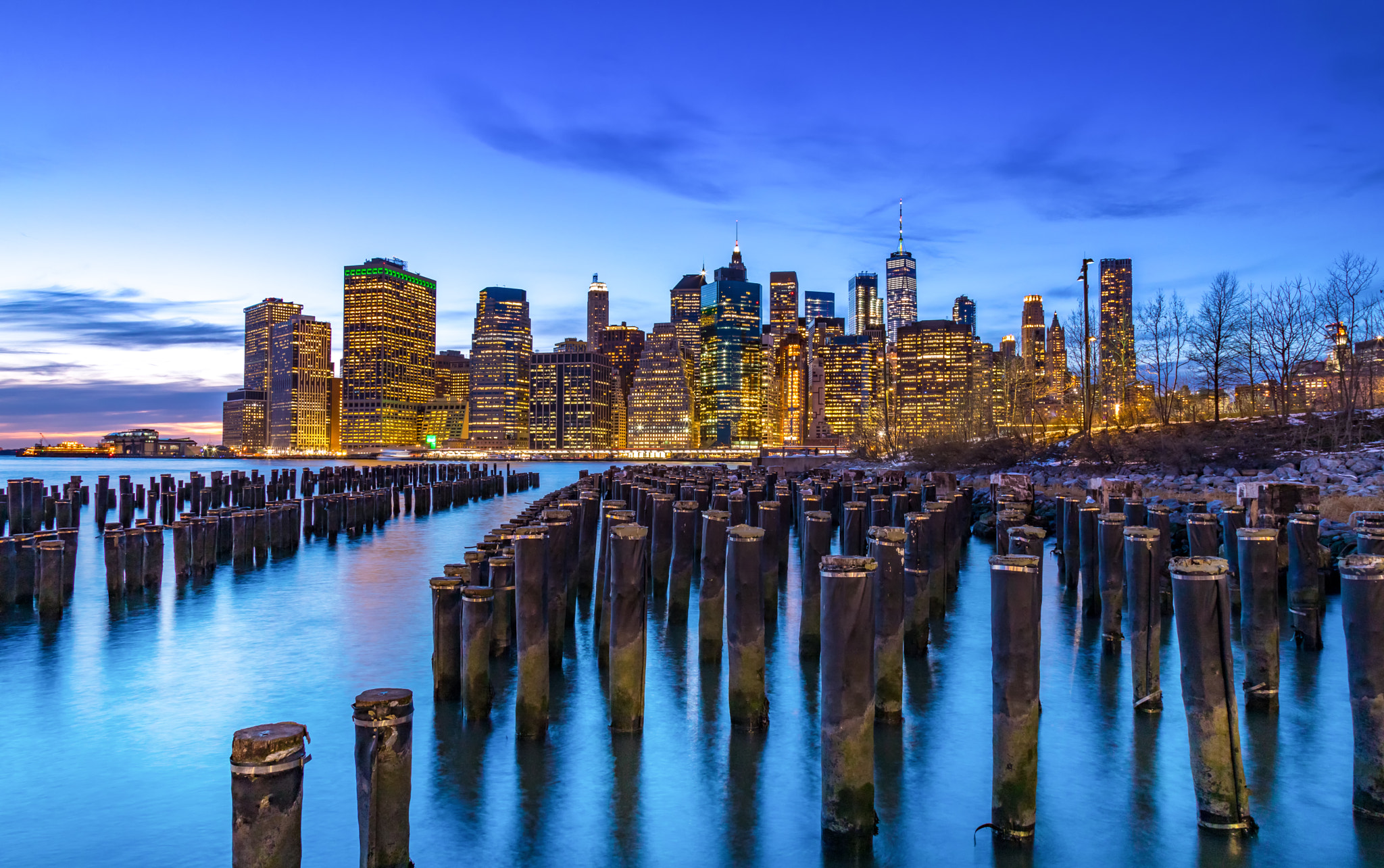 City Skyline at Dusk Over Water Reflecting Urban Grandeur and ...