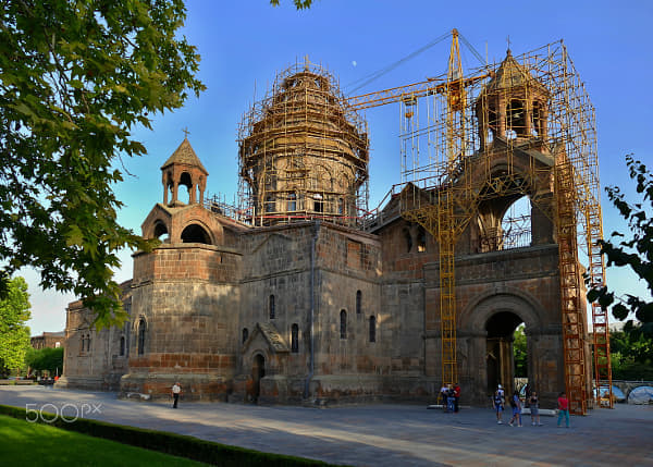 Ancient Structure Under Construction Symbolizing Renewal and Heritage ...