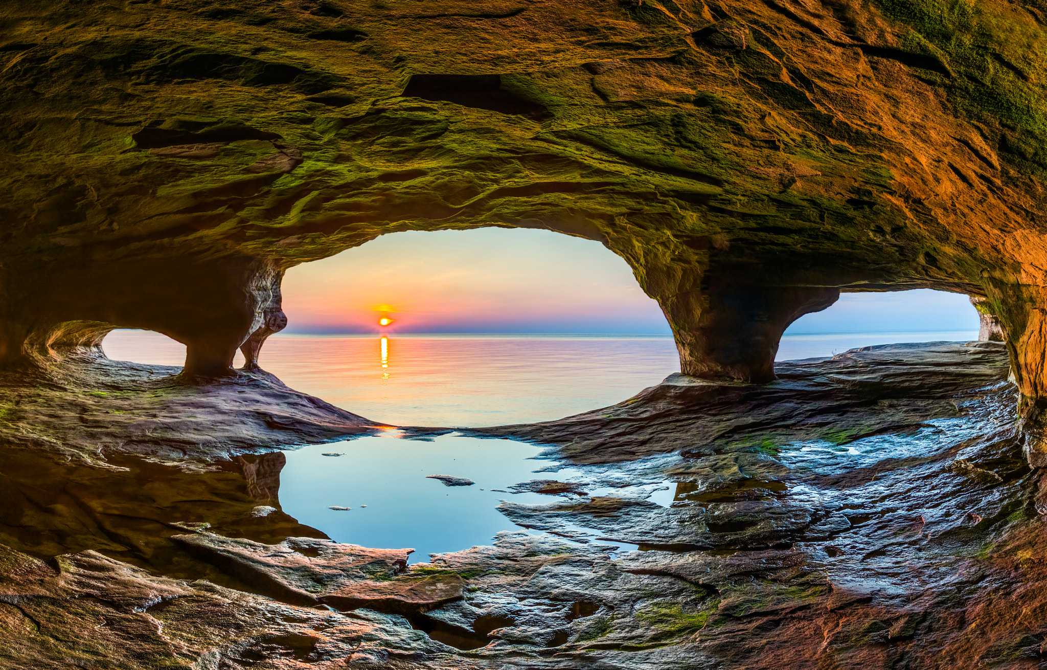 Sunset Sea Cave by Kenneth Keifer / 500px