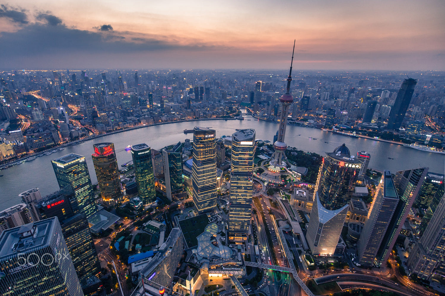 Shanghai view from Jinmao Tower rooftop by Denys Nevozhai / 500px