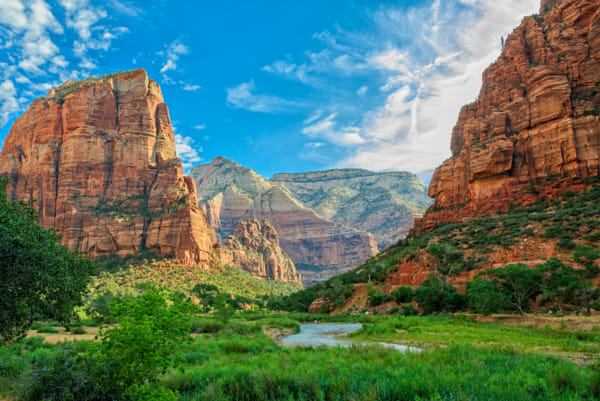Zion Canyon in the morningh, with the virgin river, Utah by Julien Boé ...