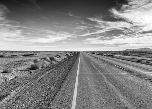 The road from Fallon Nevada to Pyramid Lake. Hope we don't break down ...