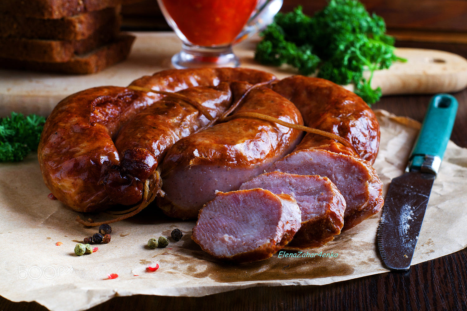 fried sausage homemade rustic by Elena Zaharchenko / 500px