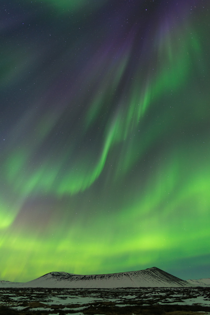 Aurora Borealis over Hverfjall, volcano in Iceland by Natapong Paopijit ...