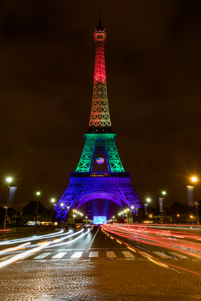 Eiffel Tower in Rainbow Colors by Michael Fang / 500px