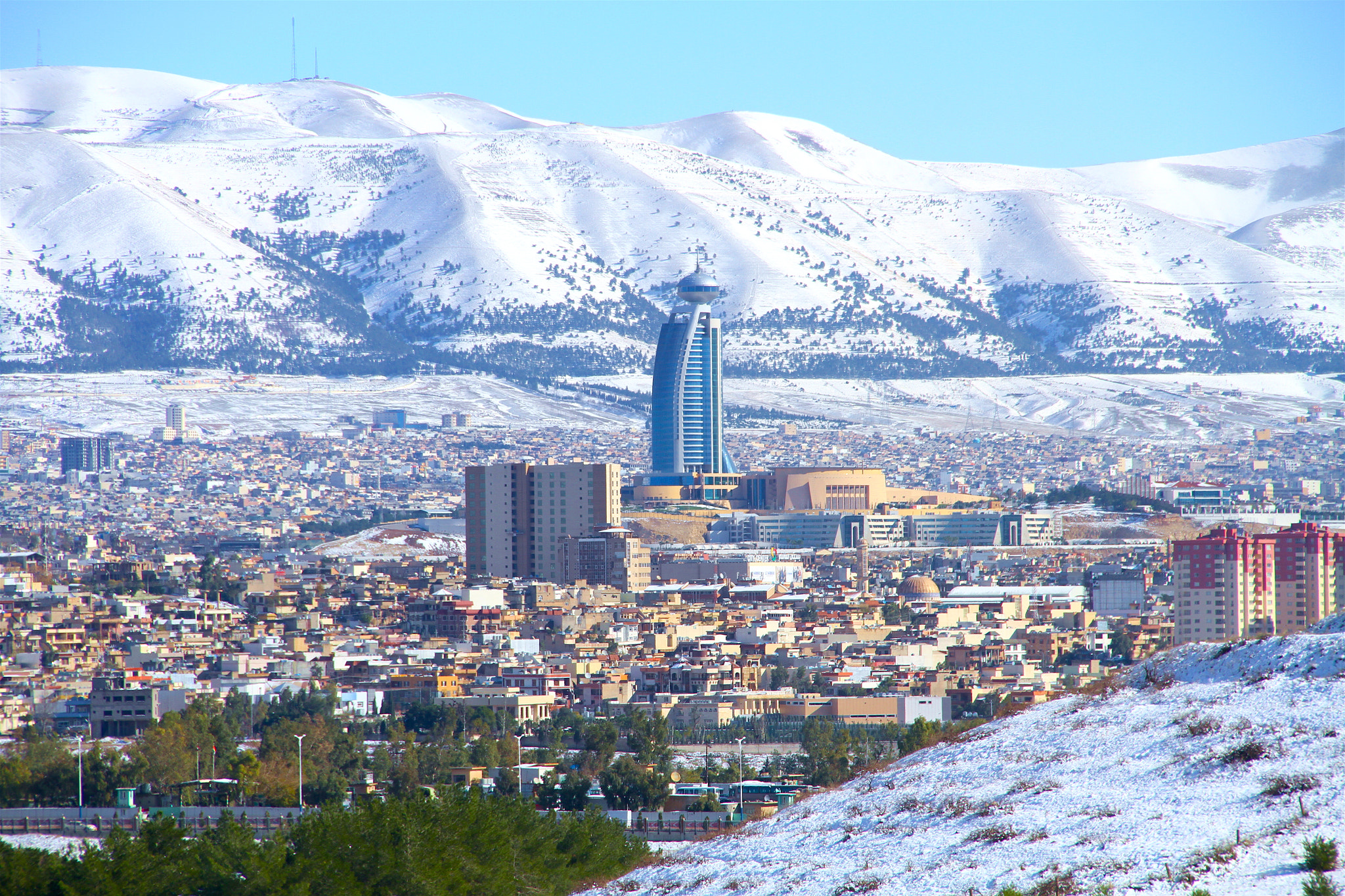 View of Sulaymaniyah - SLEMANI - City in Winter - Kurdistan - Iraq by ...