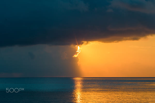 Beautiful colorful sunset in tropical island at Maldives by Dmitrii ...