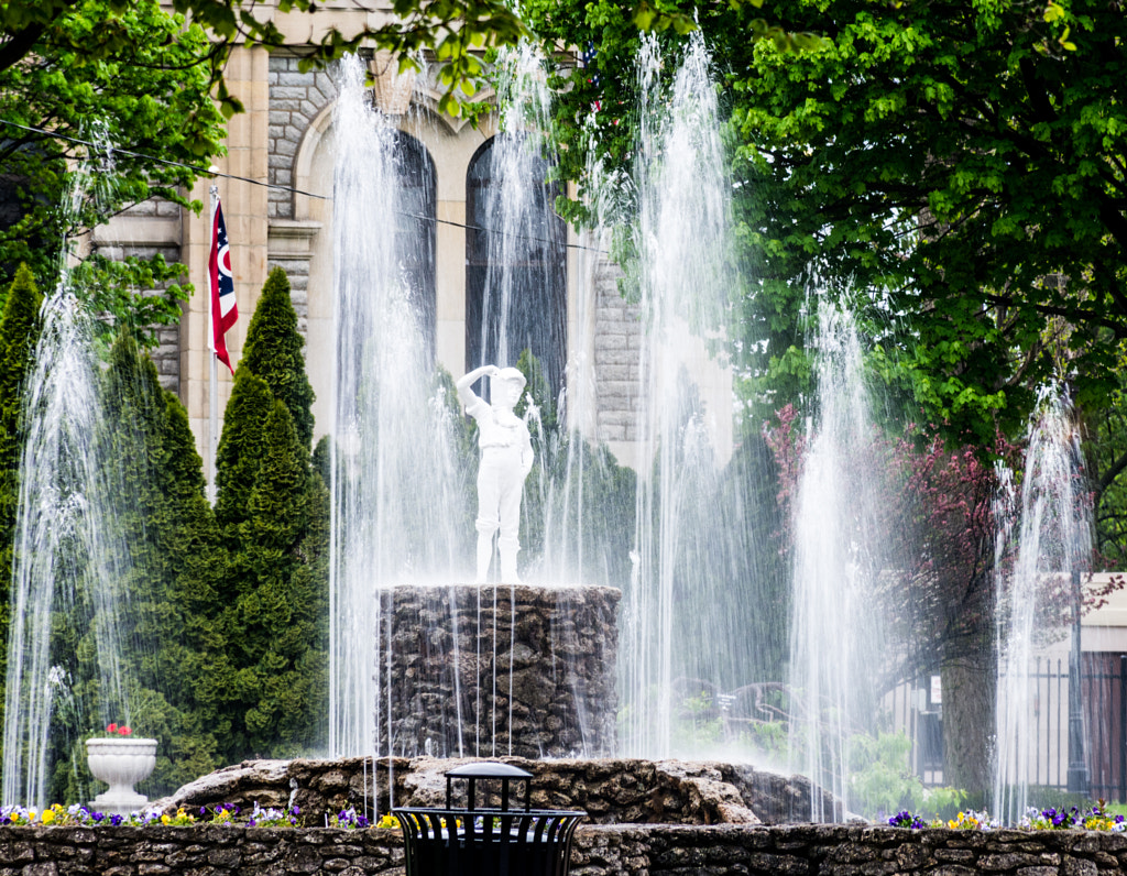 Boy and the leaking boot fountain in Washington Park Sandusky, O by ...