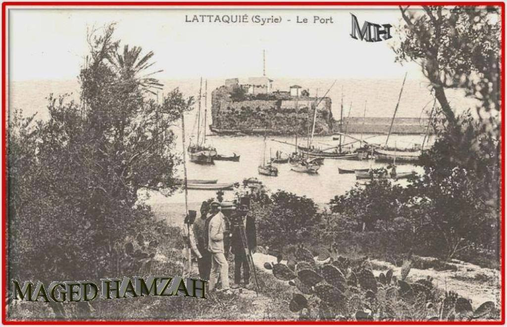 Syrian city of Latakia in 1920 looks Fanar and part of the old castle ...