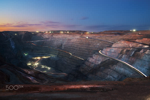 sunset at Super pit, the Australia's largest open cut gold mine by LY ...