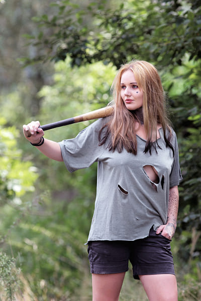 Woman with Baseball Bat in Nature | people photo by Libor Pawlas | 500px