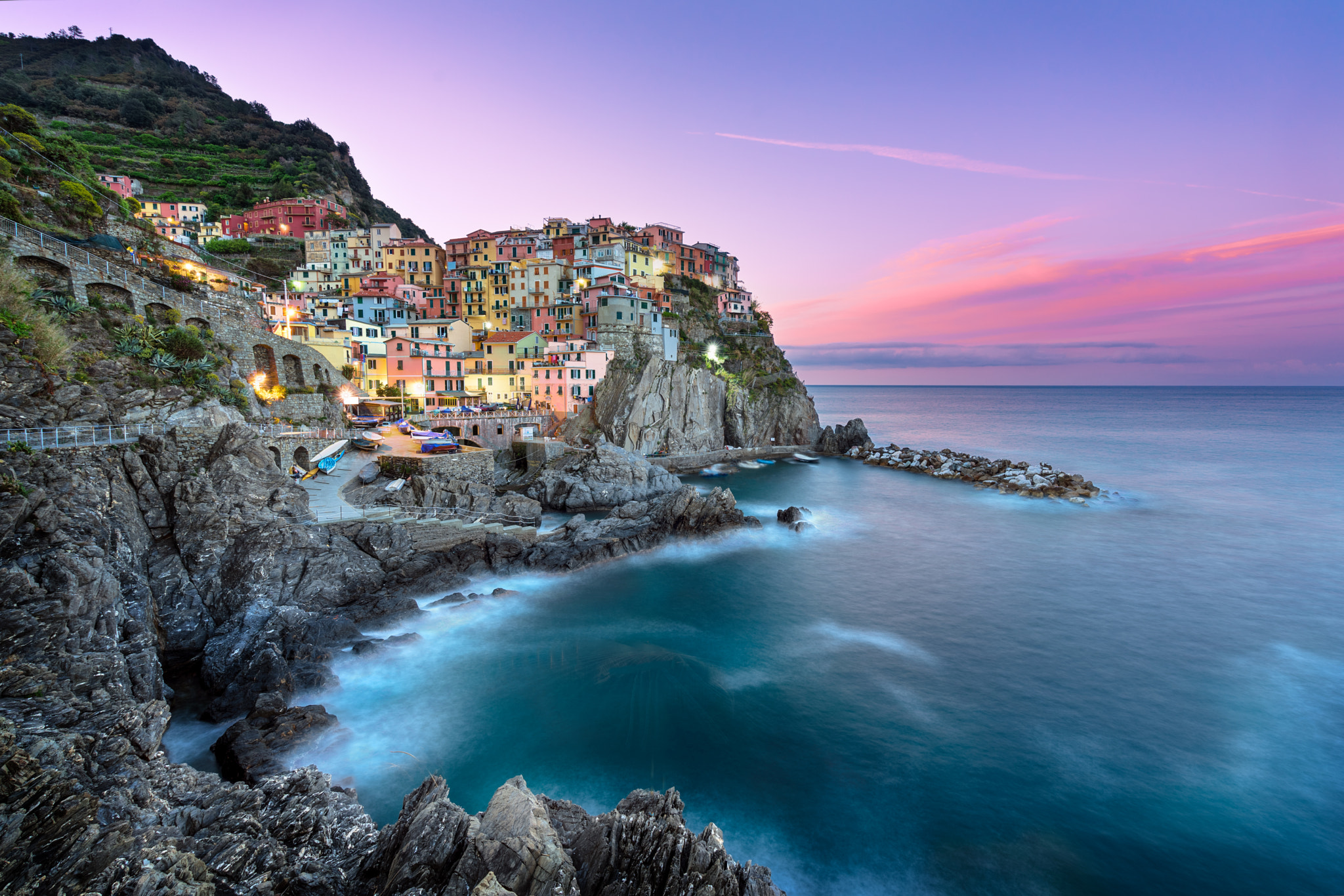Manarola famous coastal town in the Cinque Terre, UNESCO world h by Lukas Watschinger / 500px