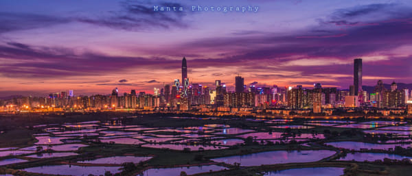 這麼近那麼遠--城市與農村原來這麼近........#馬草壟 #Hong Kong #Shenzhen #Nightview # ...