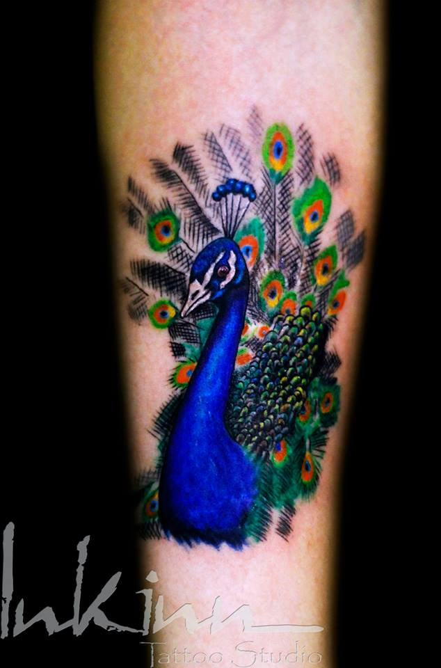 Colorful Peacock Tattoo Design by Max Inkinn / 500px