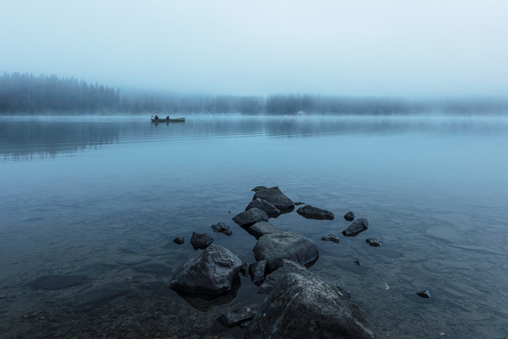 Misty Morning at Maligne Lake by Annie Fu / 500px